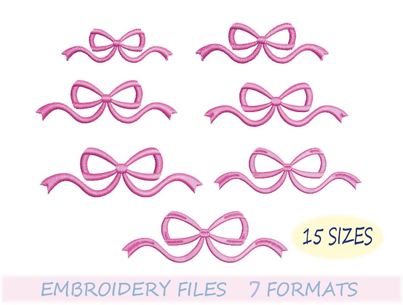 Simple Bow Embroidery Design, Bow, Simple Bow, Vintage Bow, Bow ...