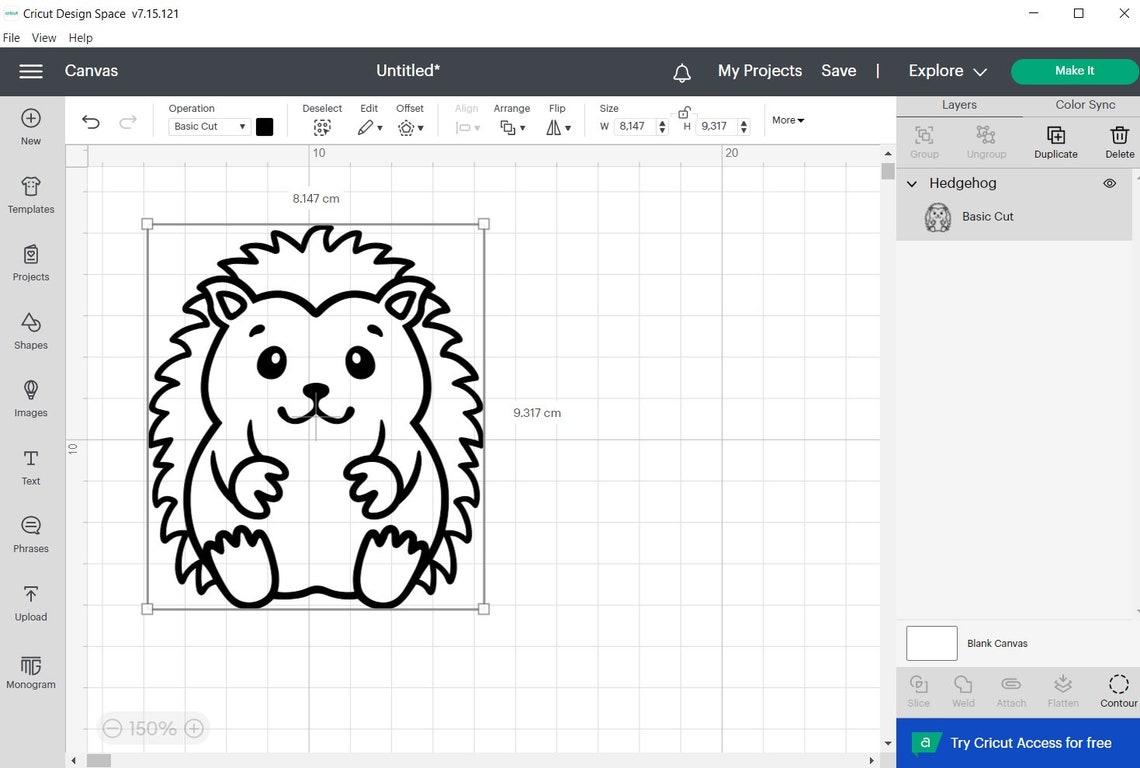 Hedgehog Outline SVG - Etsy