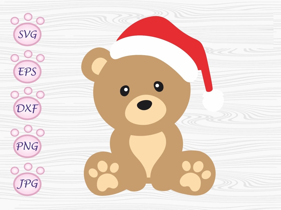 Christmas Teddy Bear SVG - Etsy