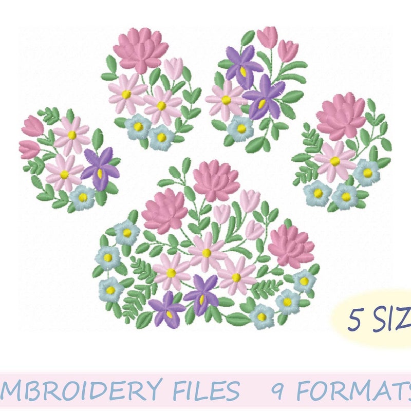 Paw Print Embroidery - Etsy