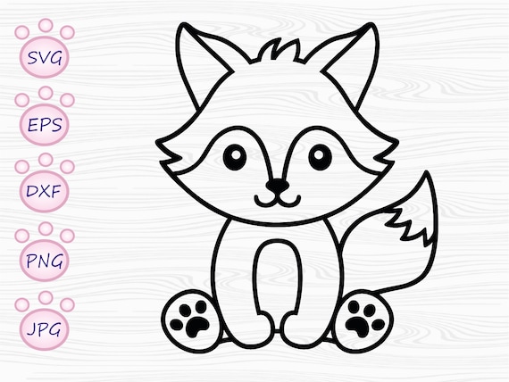 Süßer Fuchs Umriss SVG - Etsy.de