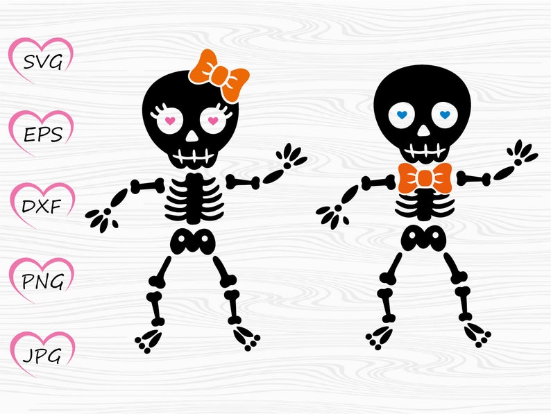 Cute Skeleton SVG - Etsy