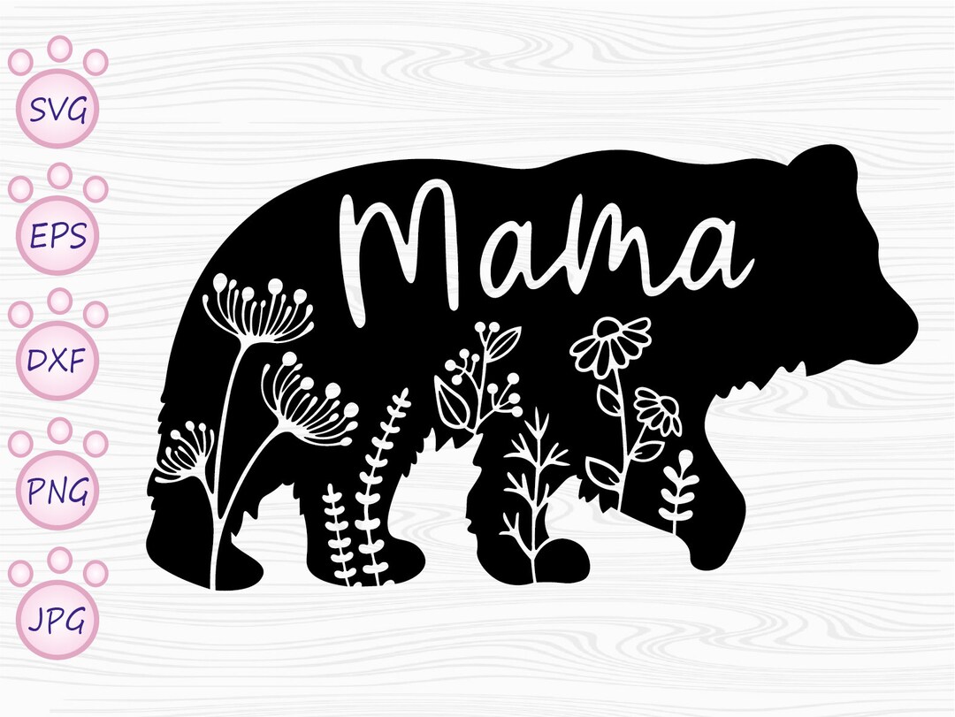 Floral Mama Bear Svg - Etsy
