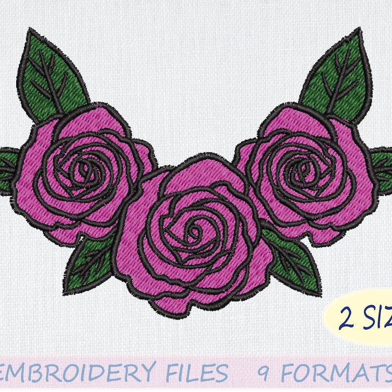 Rose Embroidery - Etsy