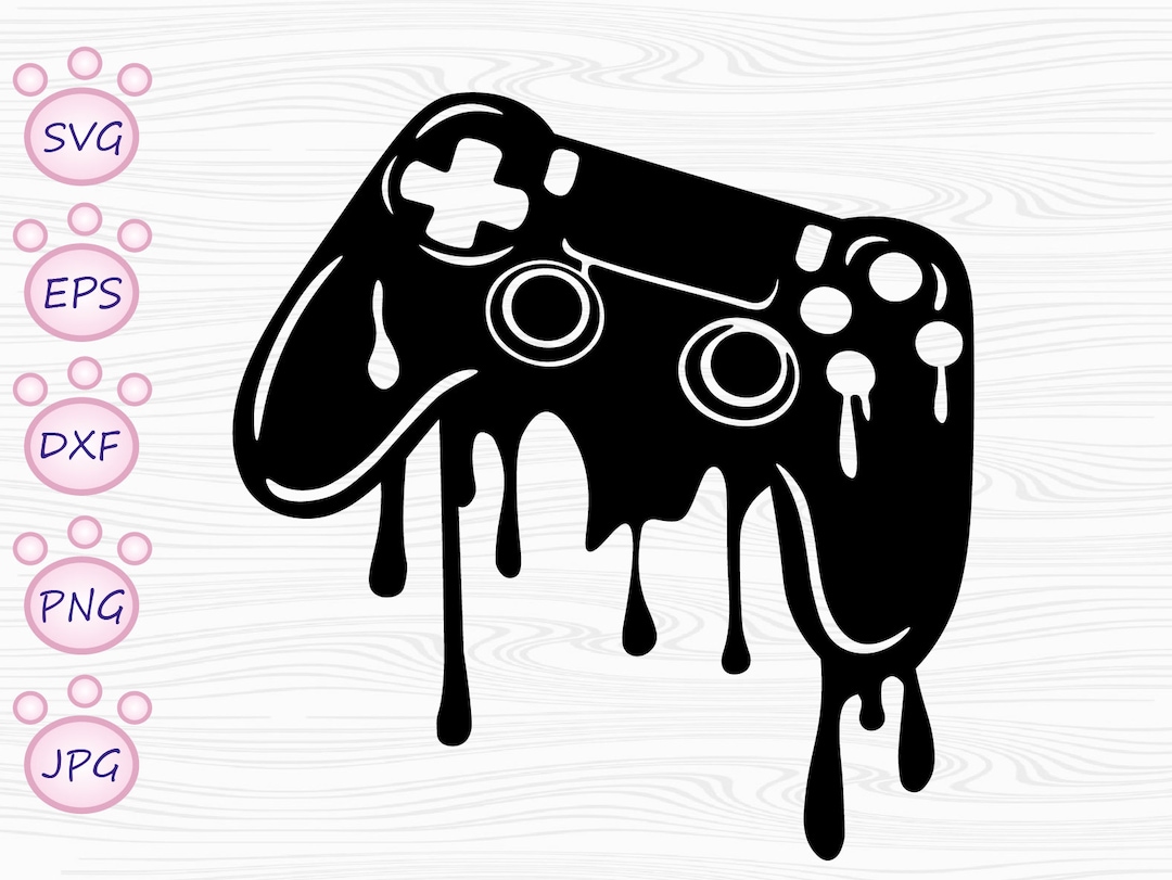 Gamer Splatter Controller SVG Video Game Instant Download Vectors for ...