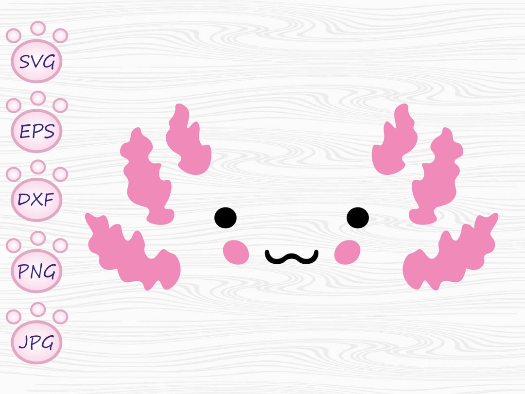 Cute Face Baby Axolotl PNG, Face of Animal DXF, Axolotl SVG - Etsy