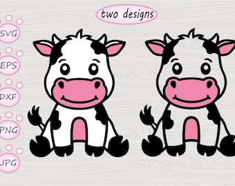 Baby Cow Svg - Etsy