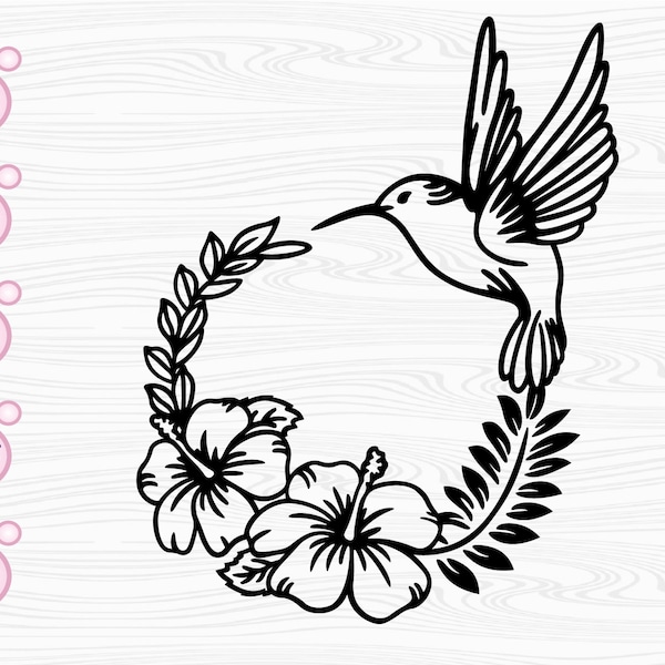 Hummingbird and Flower Svg - Etsy