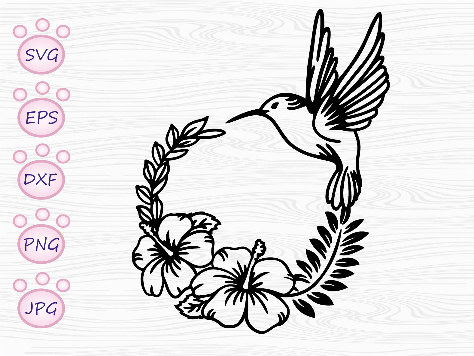 Flower Hummingbird Svg - Etsy