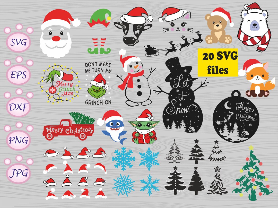 Christmas Svg Bundle, 20 Layered Svg File - Etsy