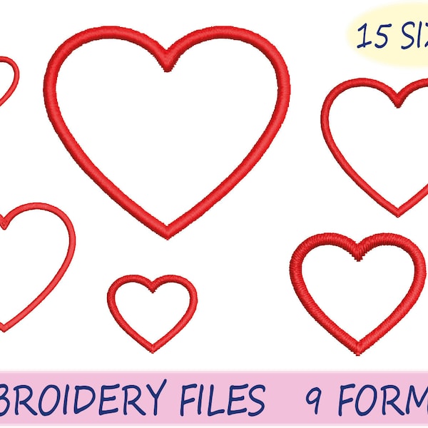 Heart Embroidery Designs - Etsy