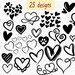 Heart SVG Bundle, Heart Clipart, Doodle Hearts, Valentines Svg ...