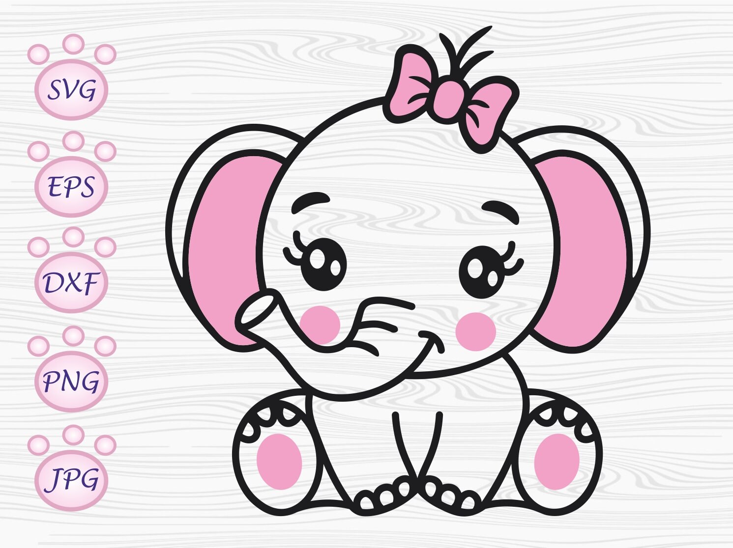 Baby Elephant SVG - Etsy