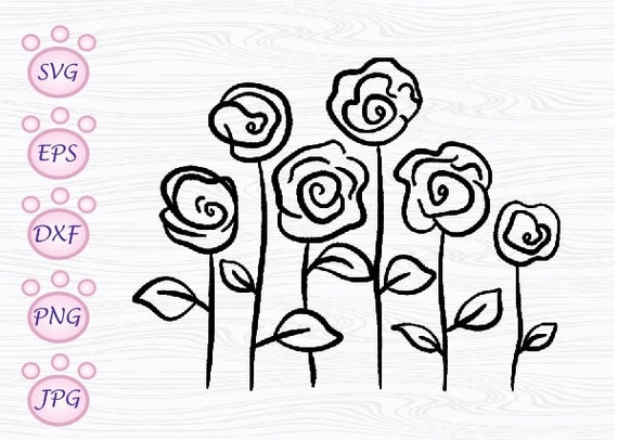 Rose Design Svg | Etsy