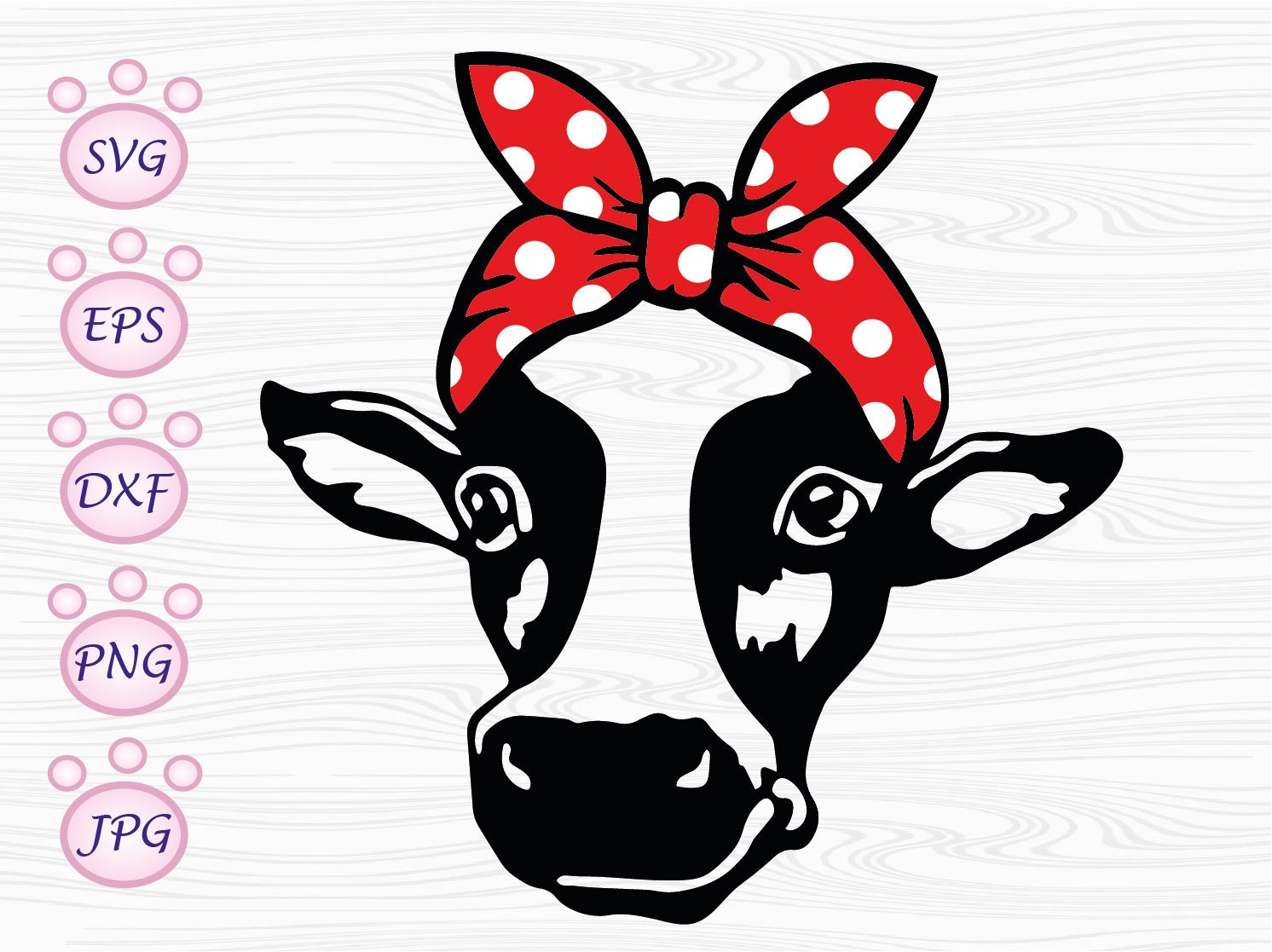 Cow Bandana SVG Cow Face Svg - Etsy