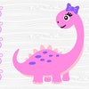 Doodle Girly Dinosaurs Digital Clipart With Watercolor Illustration ...