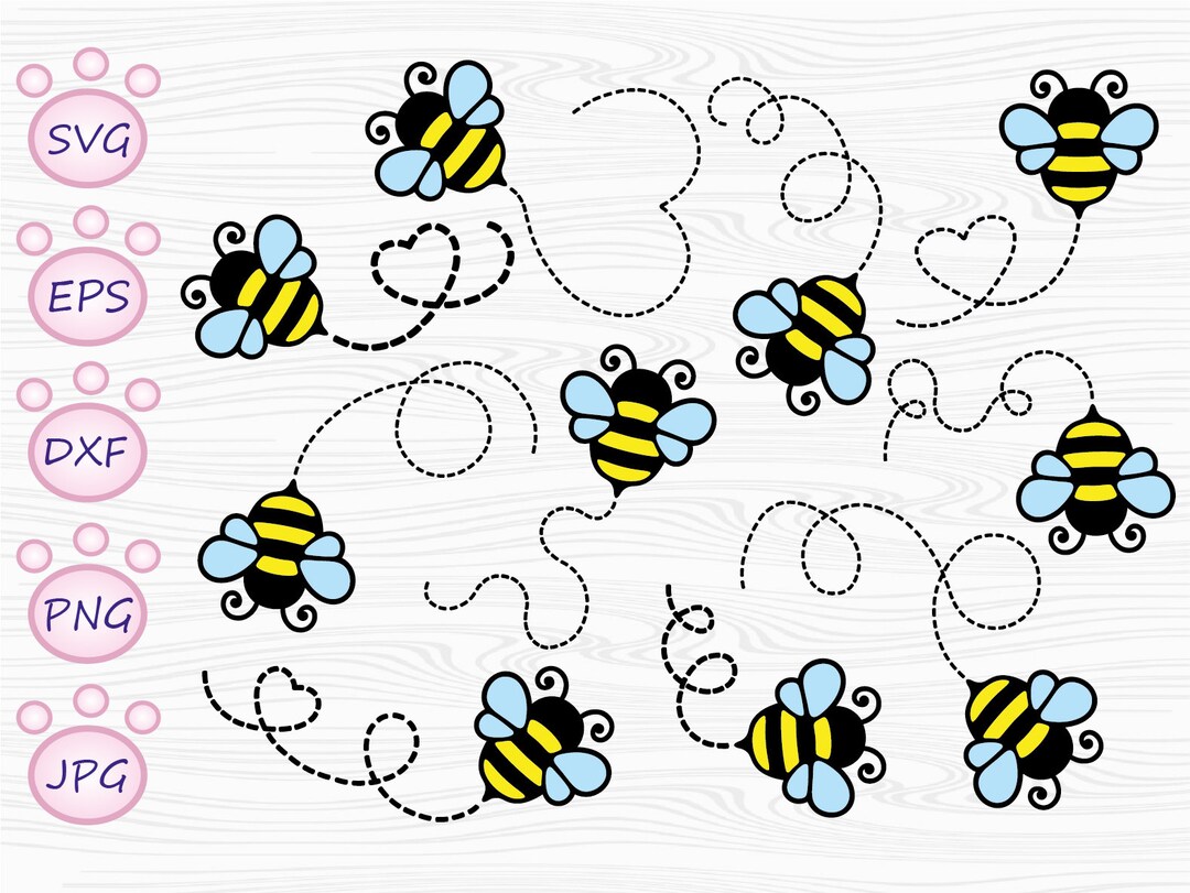 Flying Bee SVG, Bee Paths SVG - Etsy