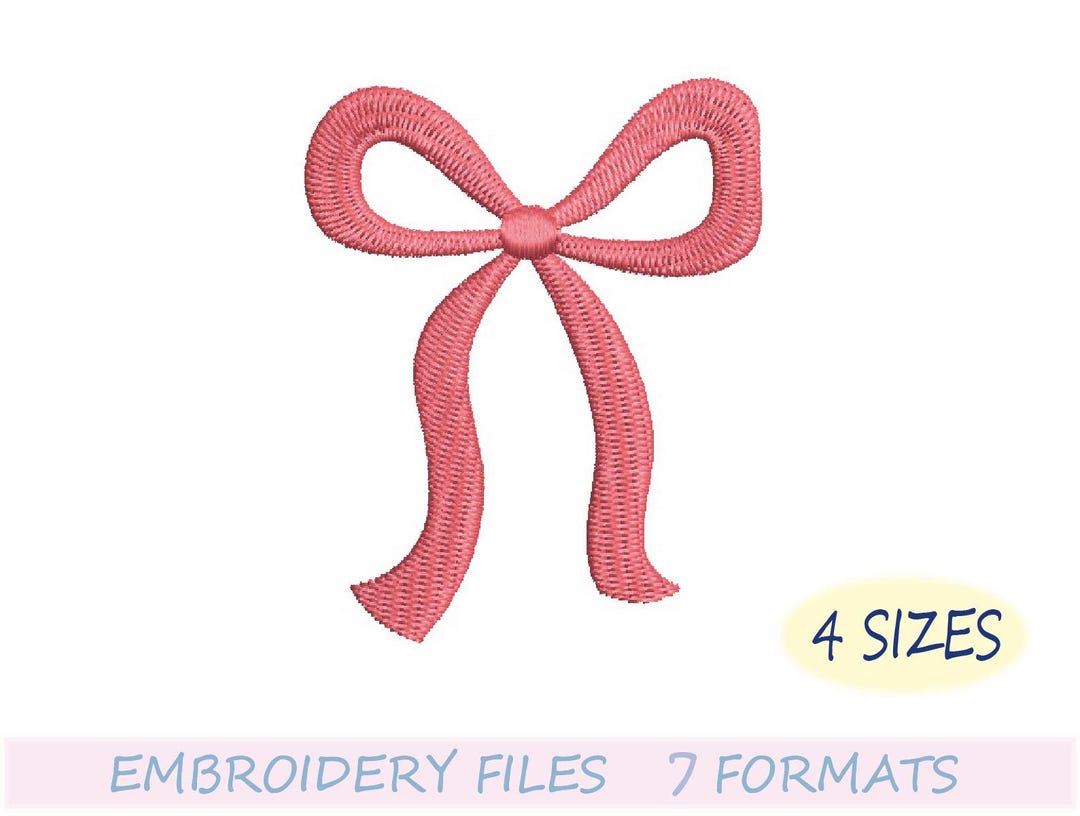 Simple Bow Embroidery Design, Bow, Simple Bow, Vintage Bow, Bow ...