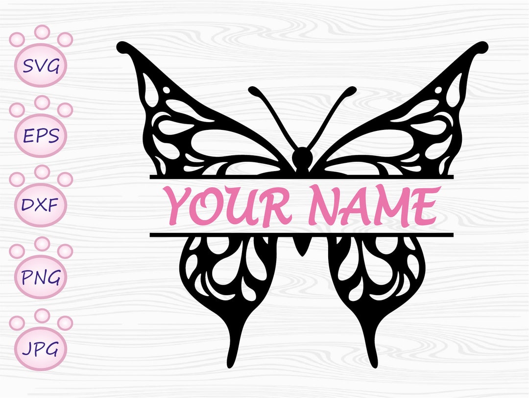 Butterfly Split Monogram Svg - Etsy