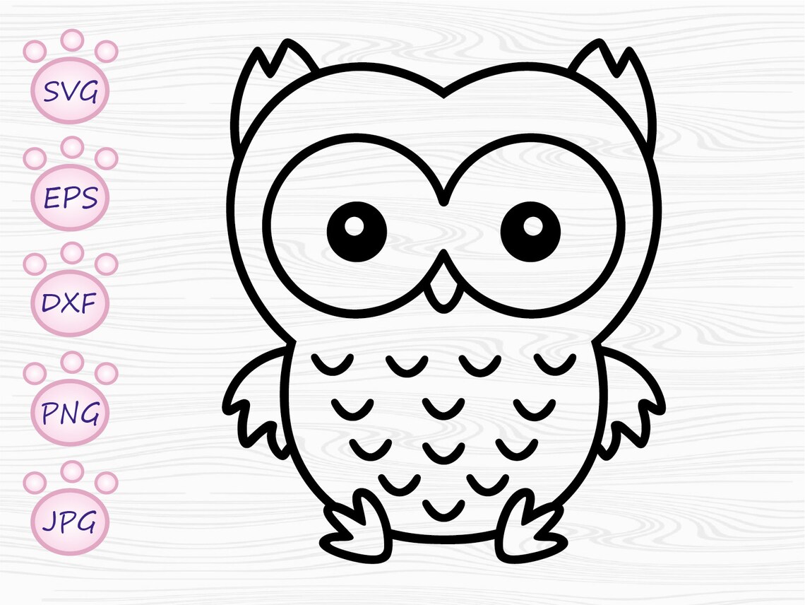 Owl Outline SVG - Etsy
