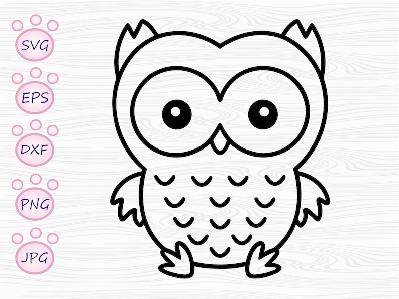 Owl Outline SVG - Etsy