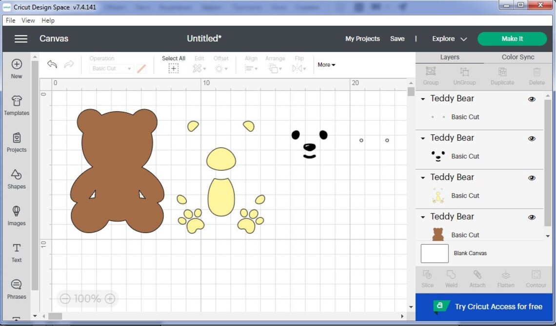 Teddy Bear SVG Cricut | Etsy