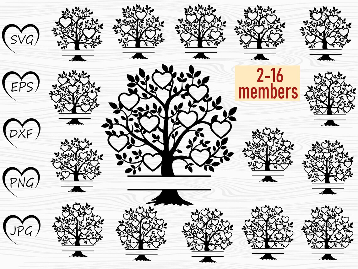 Family Tree SVG (merged Leaves and Branches) - Etsy