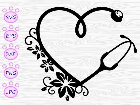 Heart Stethoscope SVG - Etsy