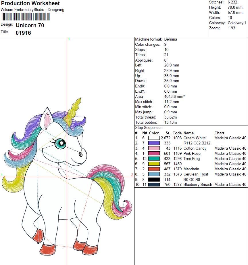 Сute Unicorn Embroidery Design, Rainbow Unicorn, Machine Embroidery ...