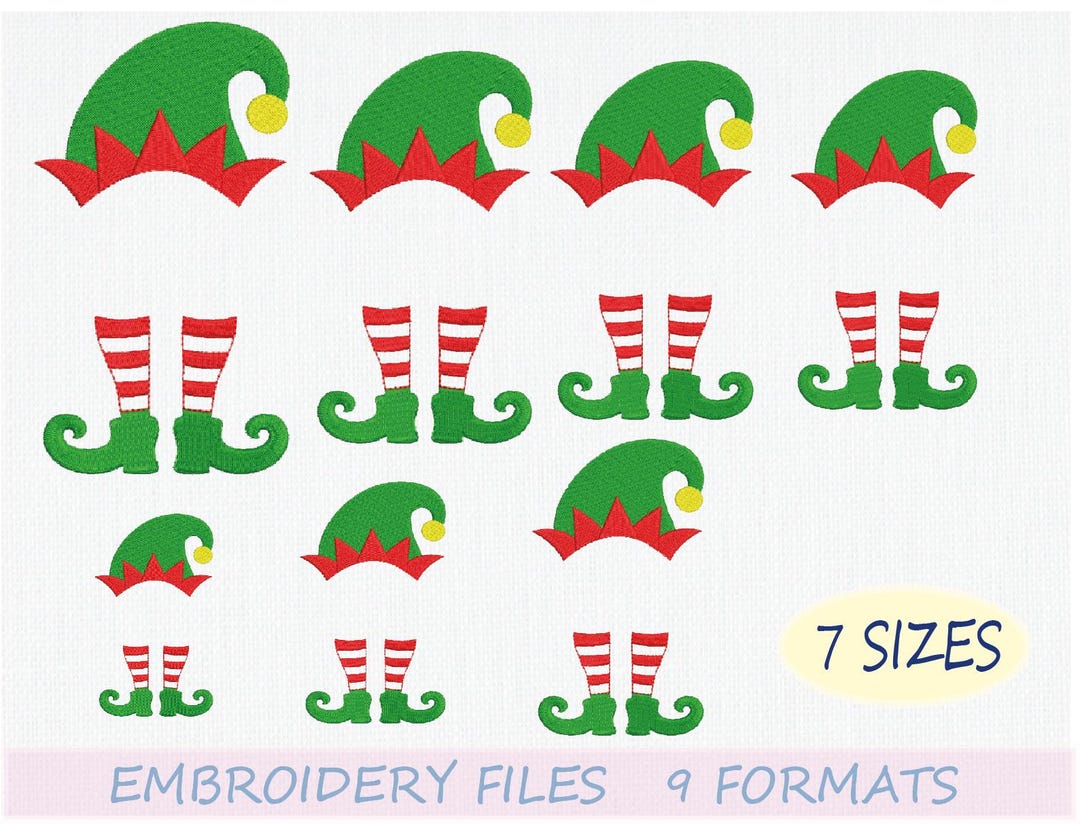Elf Machine Embroidery Design, Christmas, Instant Download, 7 Sizes - Etsy