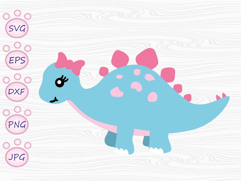 Girl Stegosaurus SVG - Etsy