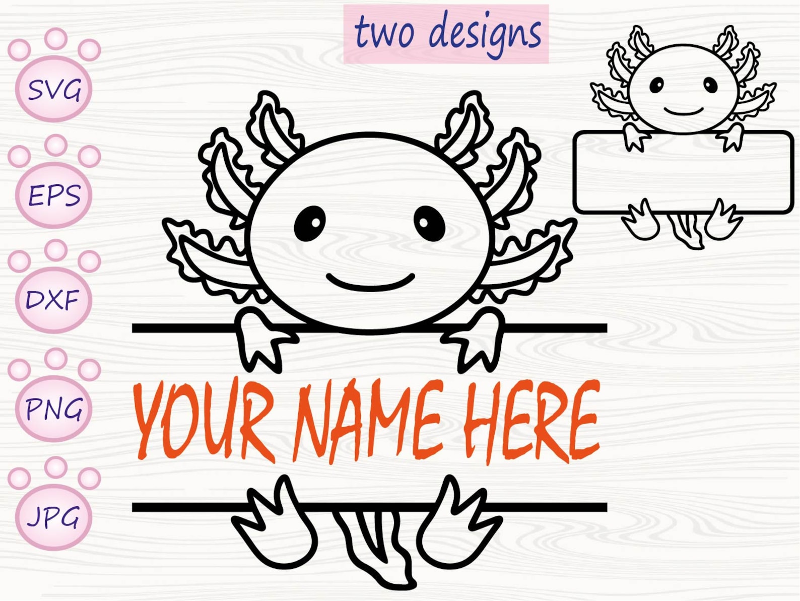 Axolotl Split Monogram SVG - Etsy