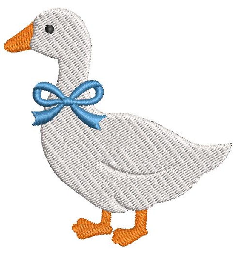 Goose Embroidery Pattern, Goose With Bow Embroidery Pattern, Goose ...