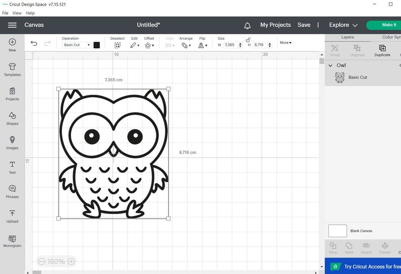 Owl Outline SVG - Etsy