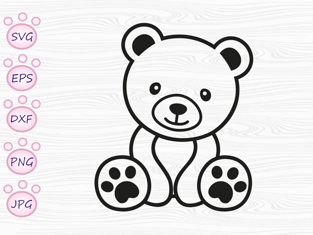 Teddy Bear SVG. Teddy Bear DXF. Circut Cut Files, Silhouette. Layered ...