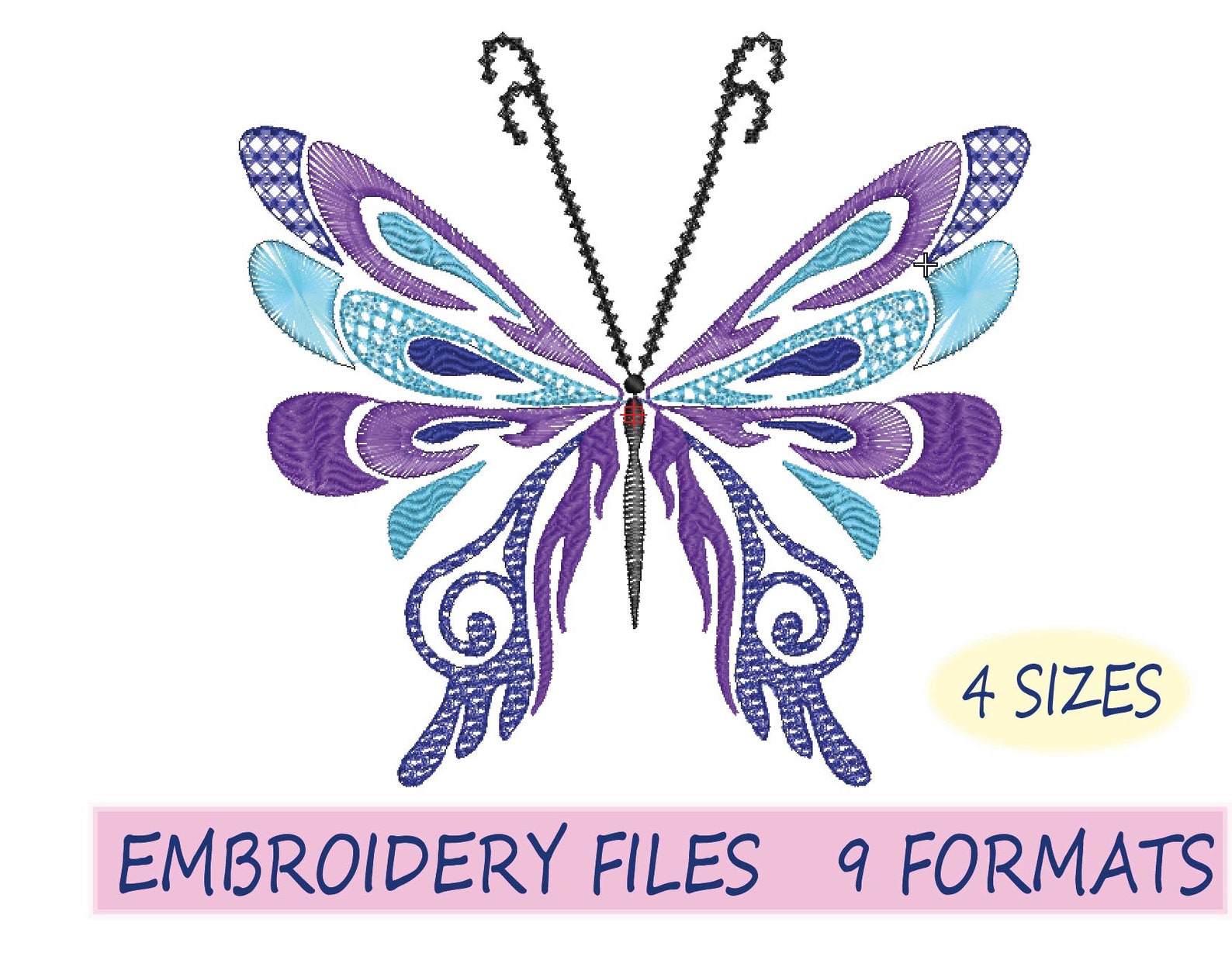 Butterfly Embroidery File 4 Sizes - Etsy