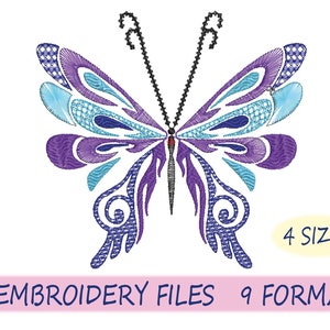 Butterfly Embroidery File 4 Sizes - Etsy