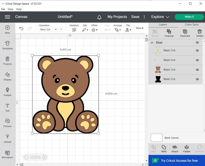 Teddy Bear SVG Cricut - Etsy