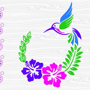 Flower Hummingbird Svg - Etsy