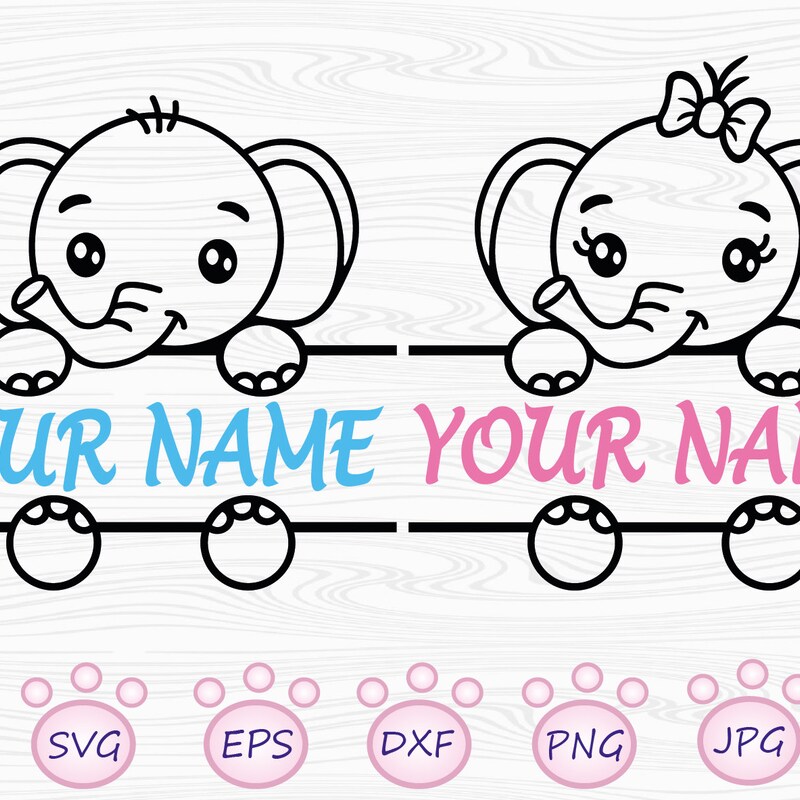 Elephant Monogram - Etsy