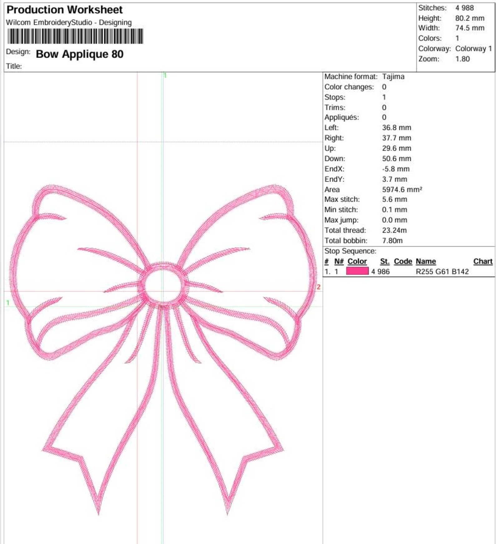 Bow Applique Embroidery Files, Side Bow Ribbon Machine Embroidery ...