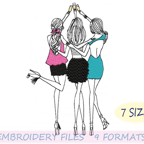 Friends Embroidery Design - Etsy