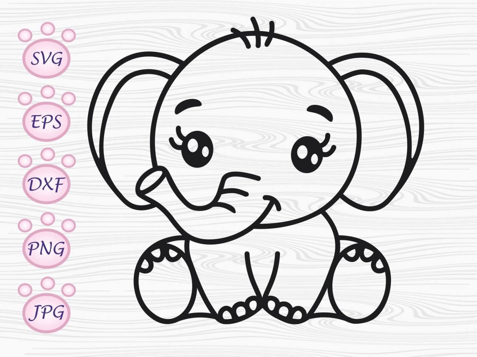 Baby Elephant SVG - Etsy