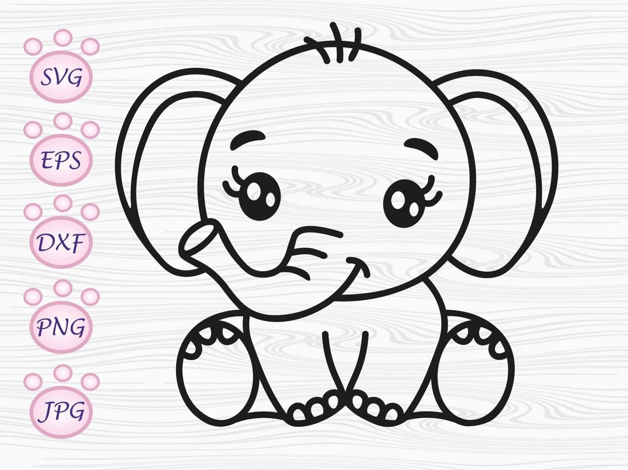 Baby Elephant SVG | Etsy
