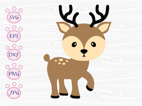 Deer SVG Cut File Baby Deer SVG Cut File Cute Deer SVG | Etsy