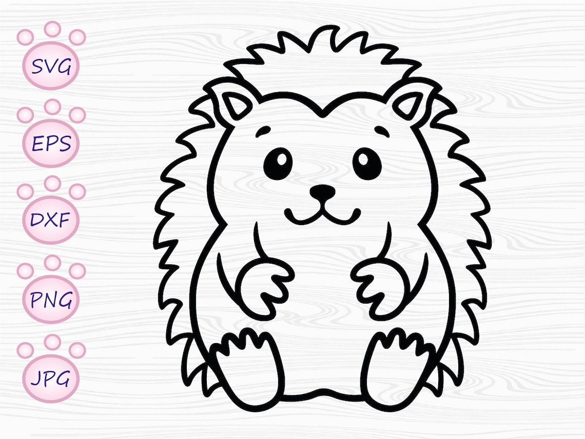 Hedgehog Outline SVG - Etsy