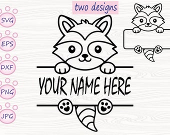 Raccoon Monogram Svg, Cute Raccoon Clipart, Woodland Animals Svg ...