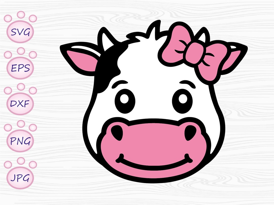 Cow Face for Girls Svg - Etsy