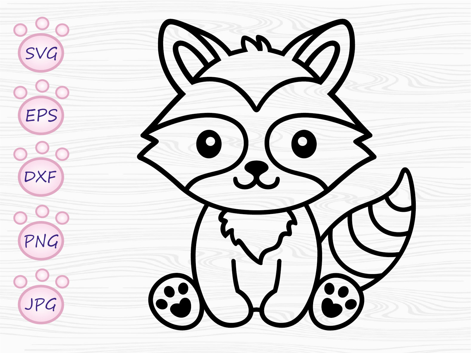 Raccoon Outline SVG - Etsy