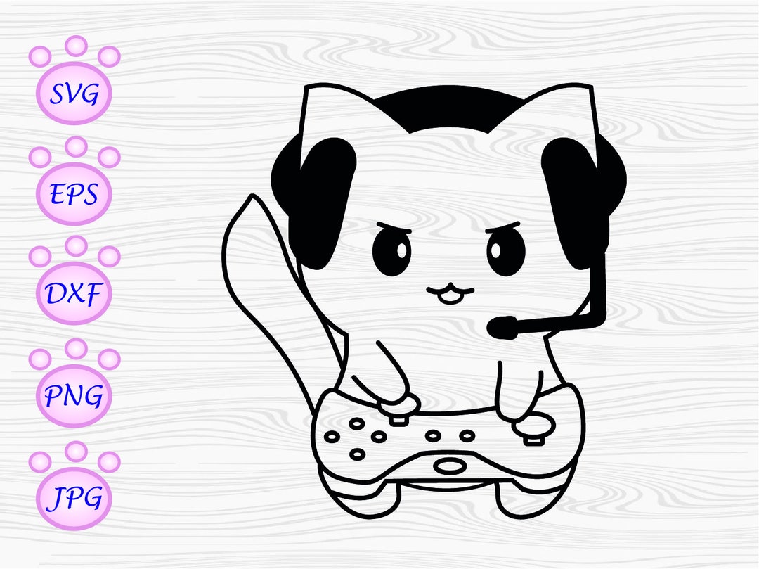 Cute Cat Gamer Cat With Headphones SVG - Etsy
